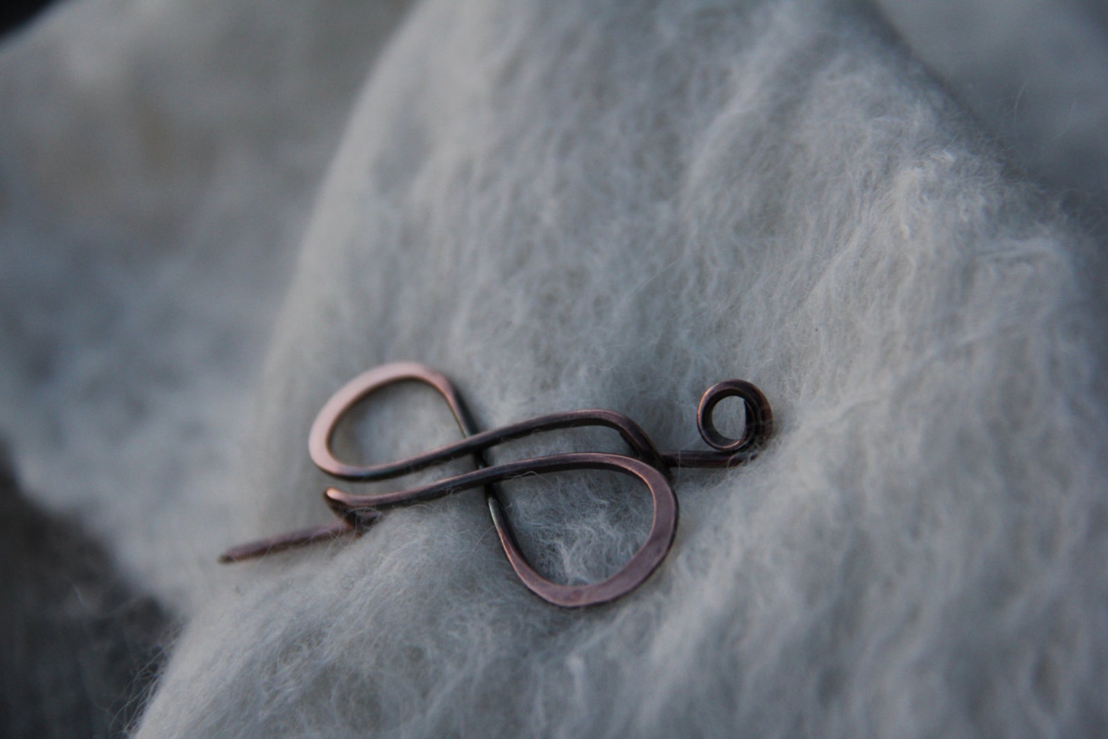 Shawl Pin, Scarf Pin, Brooch, Shawl Pin "infinity", Copper Brooch ...