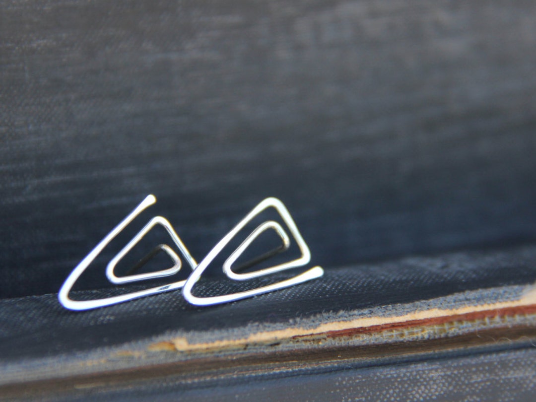 Long, Spiky Triangle Stud Earrings, Ancient Greek Motif, Geometric ...