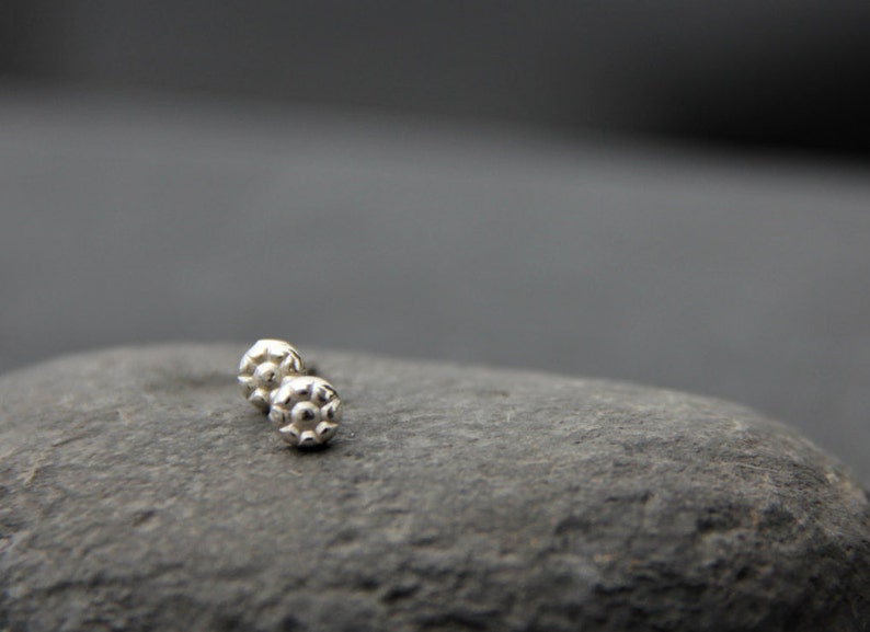 Teeny Tiny Sterling Silver Flower Stud Earrings Small Post | Etsy