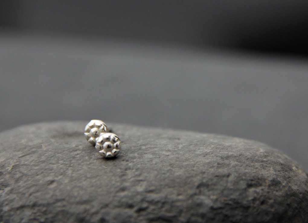 Teeny Tiny Sterling Silver Flower Stud Earrings Small Post | Etsy