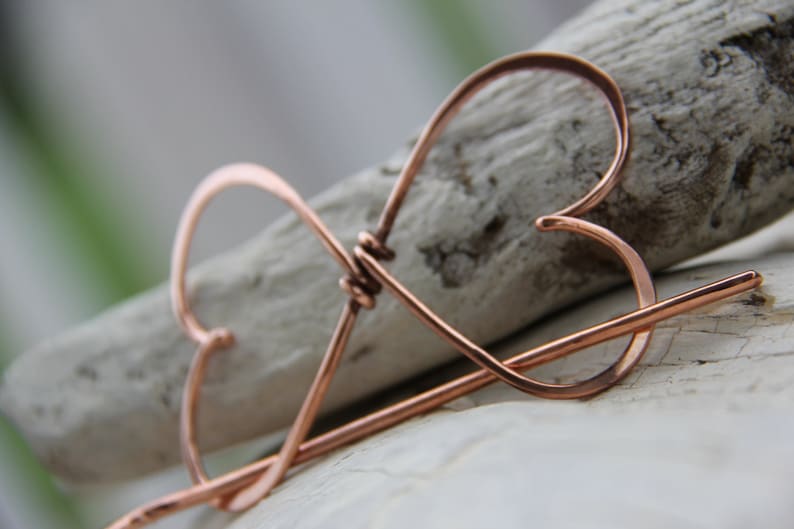 Infinity Hearts Copper Hair Slide, Hair Barrette, Hair Pin, Hair ...