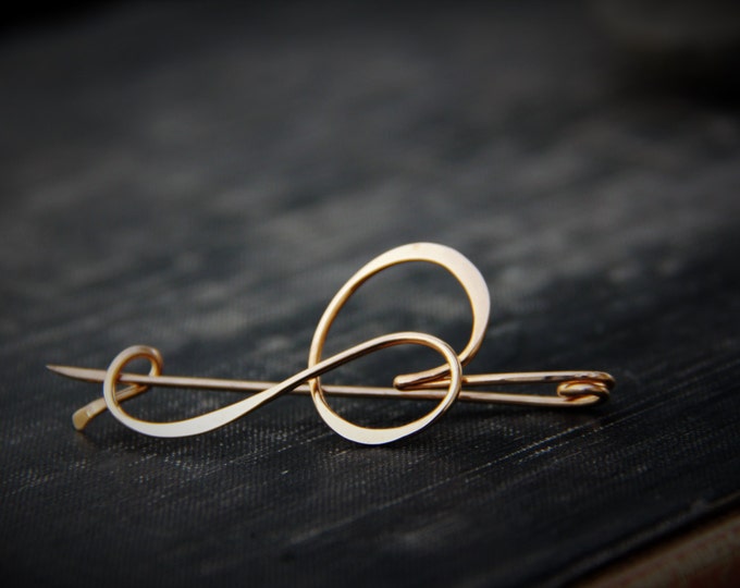 Modern, Minimalist Shawl Pin, Scarf Pin, Sweater Pin, Brooch, #2 ...