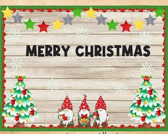 Merry Christmas Winter Bulletin Board Door Decor Happy Holiday or ...