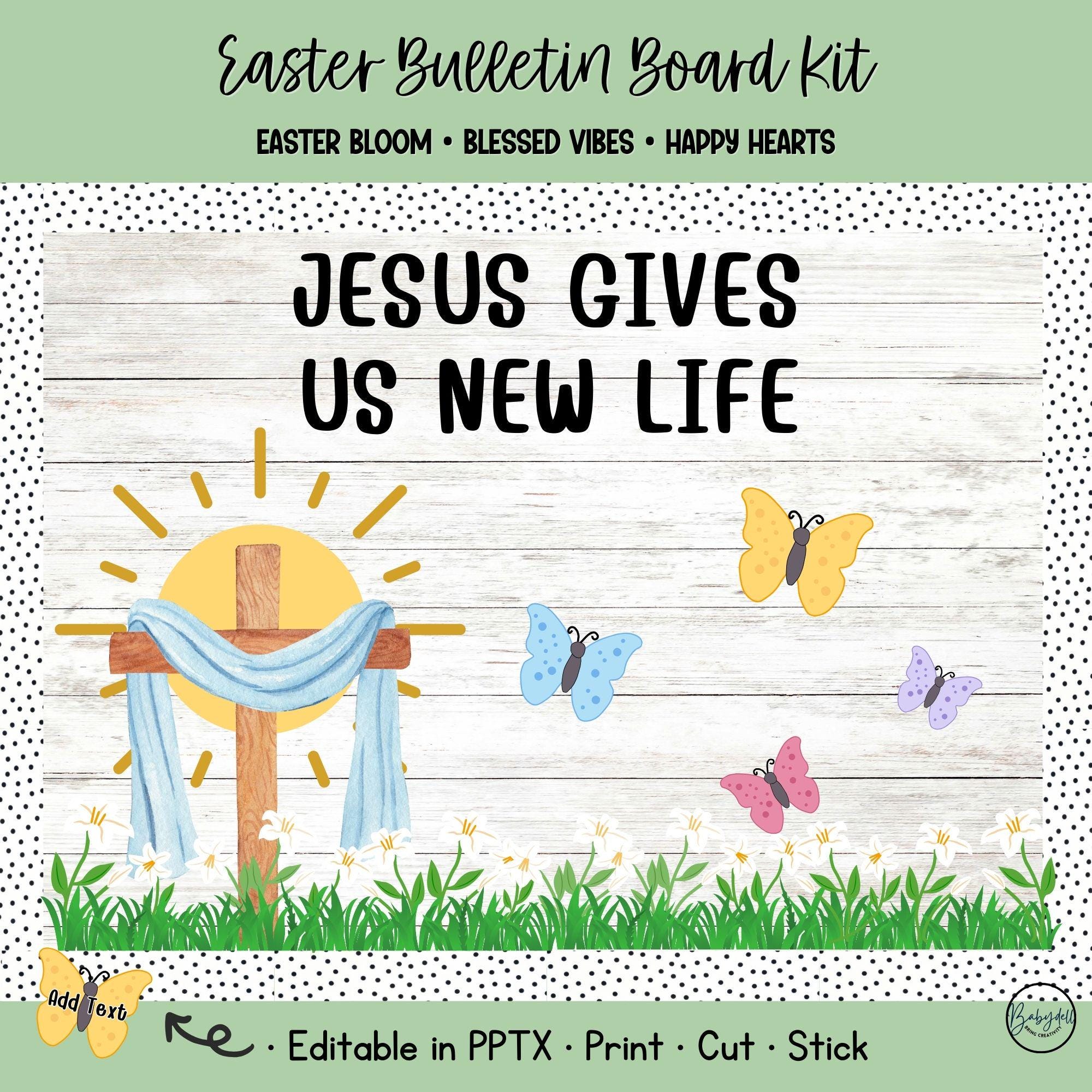 Easter Bulletin Kit He is Risen Christian Spring Resurrection Classroom ...