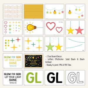 Christian Bulletin Board Kit Glow for God Sunday School Decor VBS ...