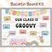 Groovy Welcome Back to School Bulletin Board Kit August Retro Classroom ...