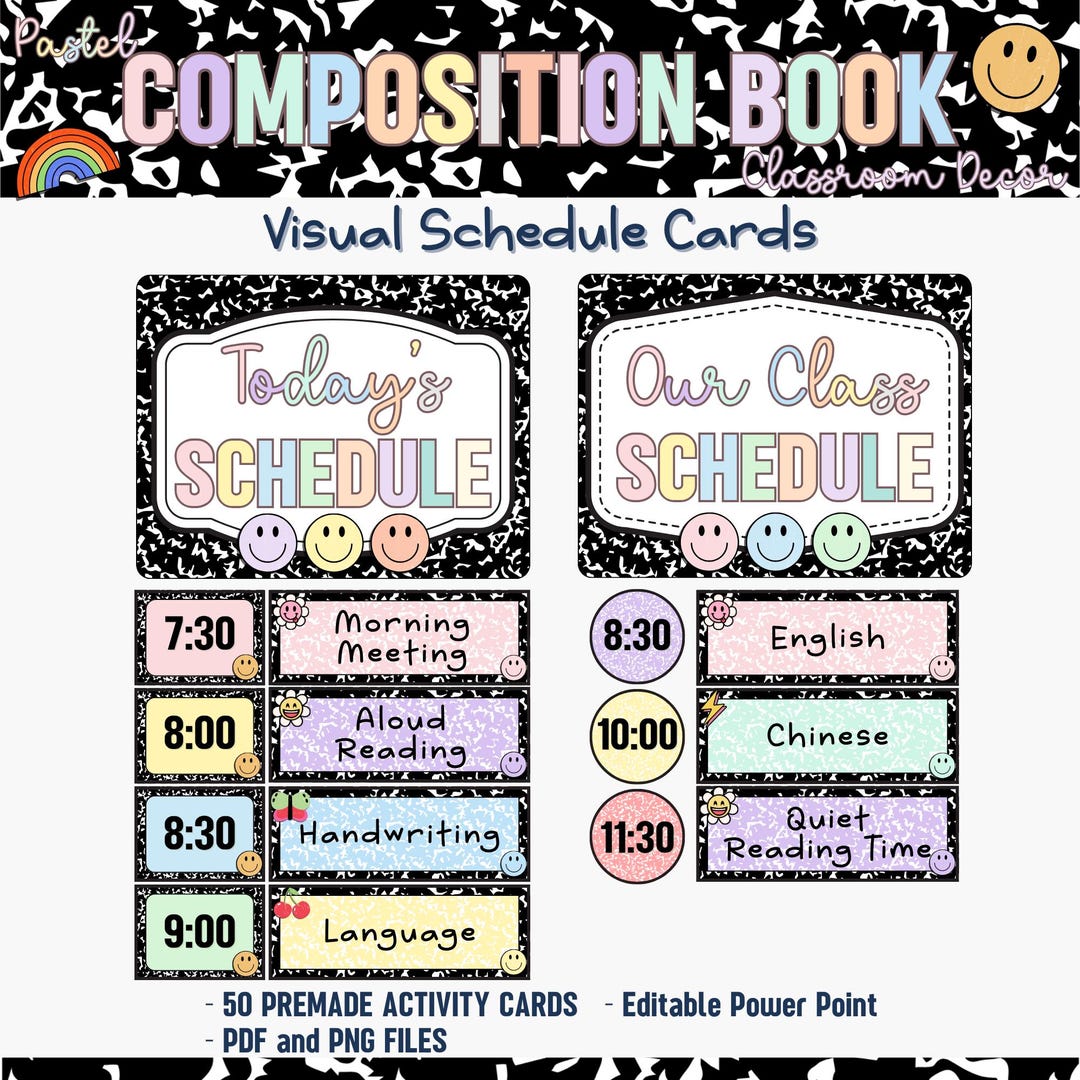 Pastel Visual Schedule: Editable Classroom Routine Chart - Etsy