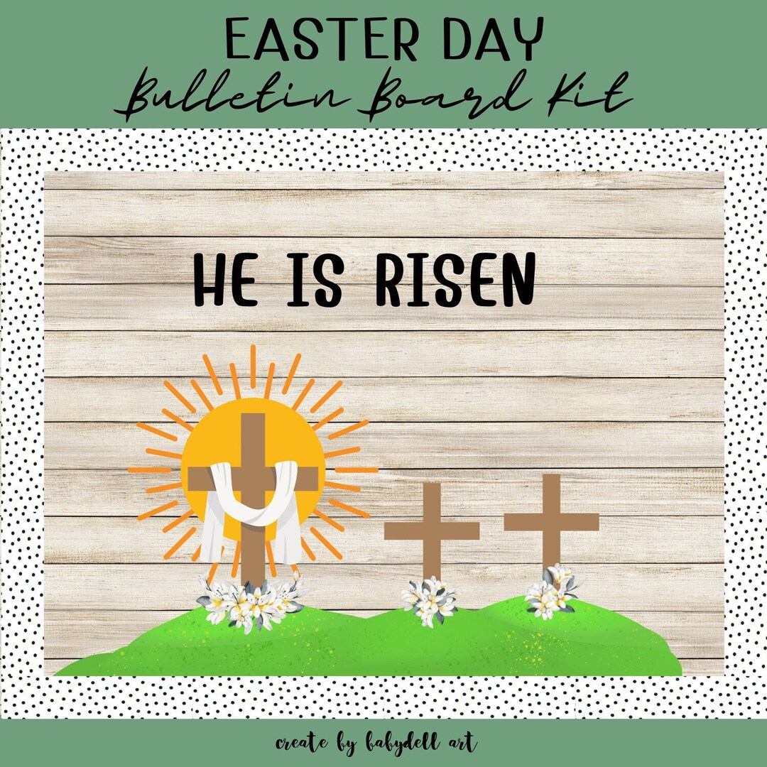 He is Risen Easter Bulletin Board | Christian Classroom & Door Decor ...