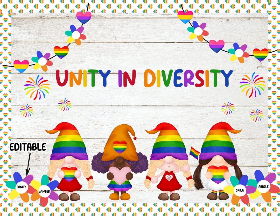 Pride Month Celebration Bulletin Board Kit Rainbow Decor LGBTQ+ School ...