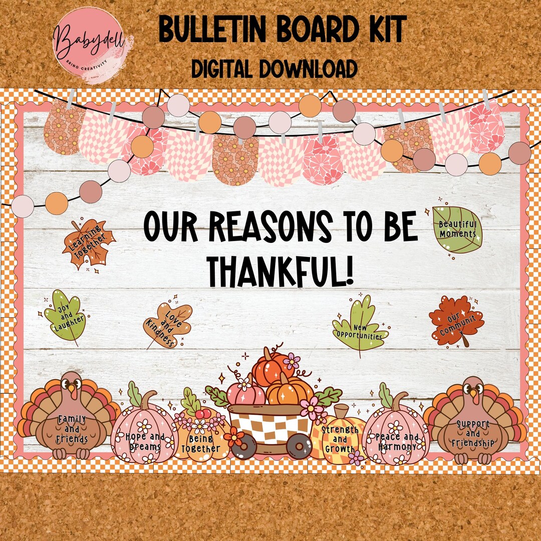 Thanksgiving Growth Mindset Bulletin Board Kit: Fall Classroom Decor ...