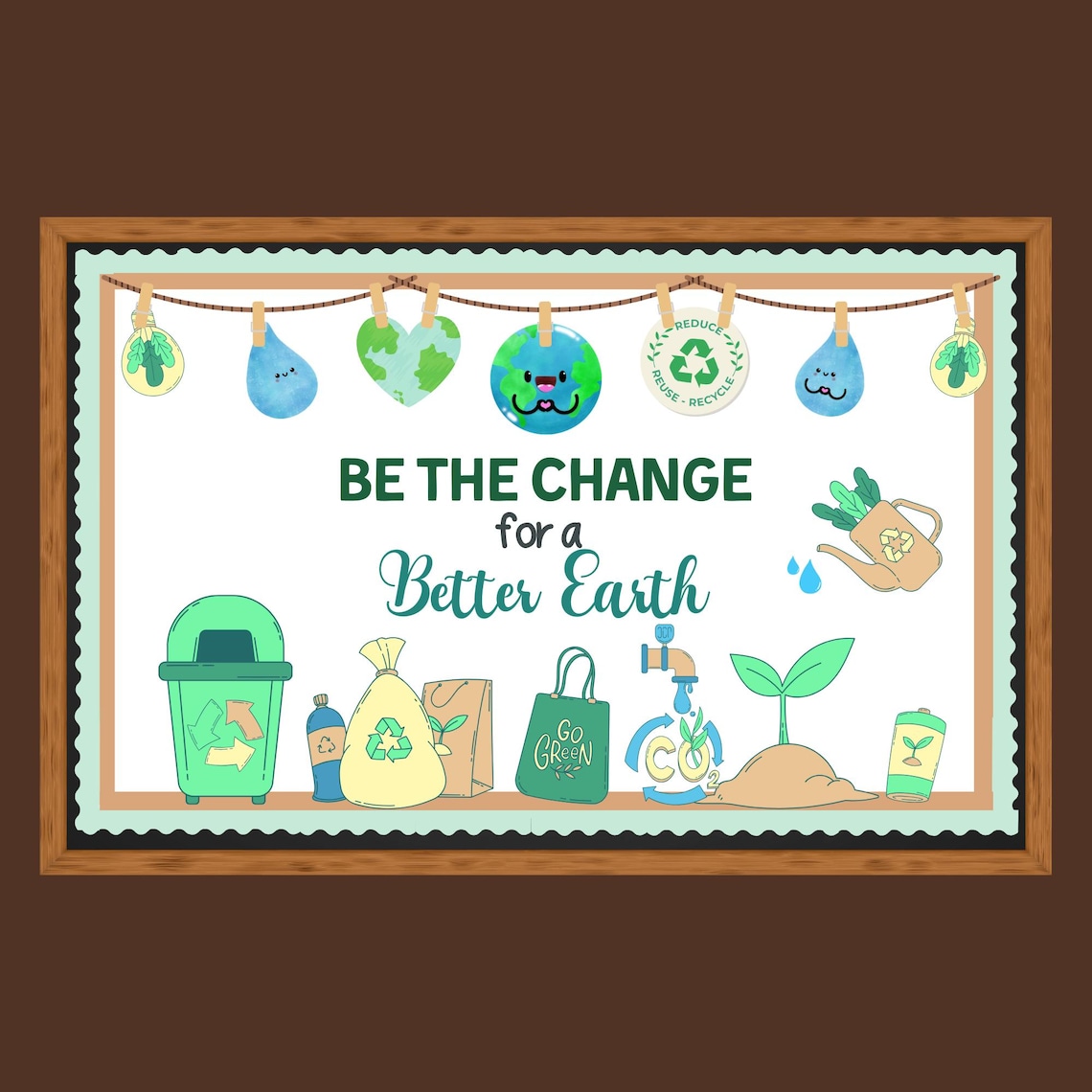 Earth Day Bulletin Board Kit: Recycle Theme Classroom Decor (digital ...