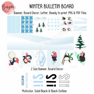 Winter Penguins Bulletin Board Kit | Christmas Classroom Decor ...