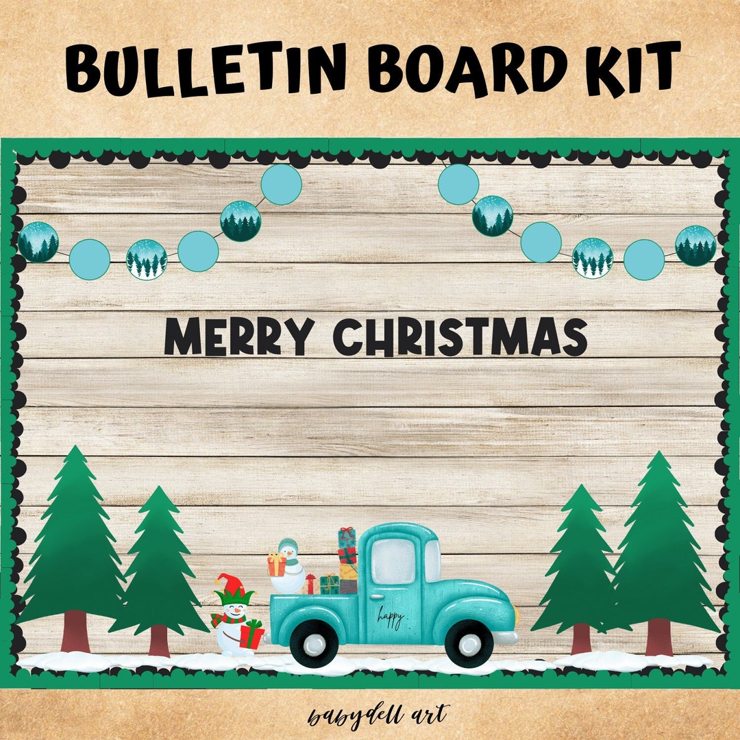 Christmas & Winter Bulletin Board Door Decor Happy Holiday or Classroom ...