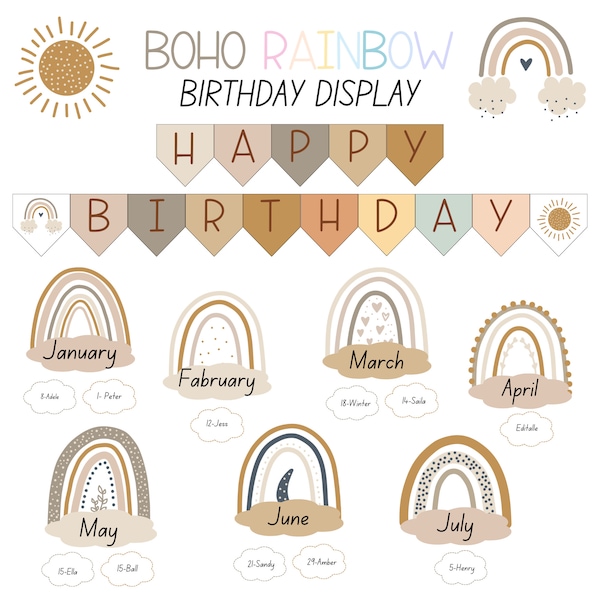 Boho Rainbow Birthday - Etsy