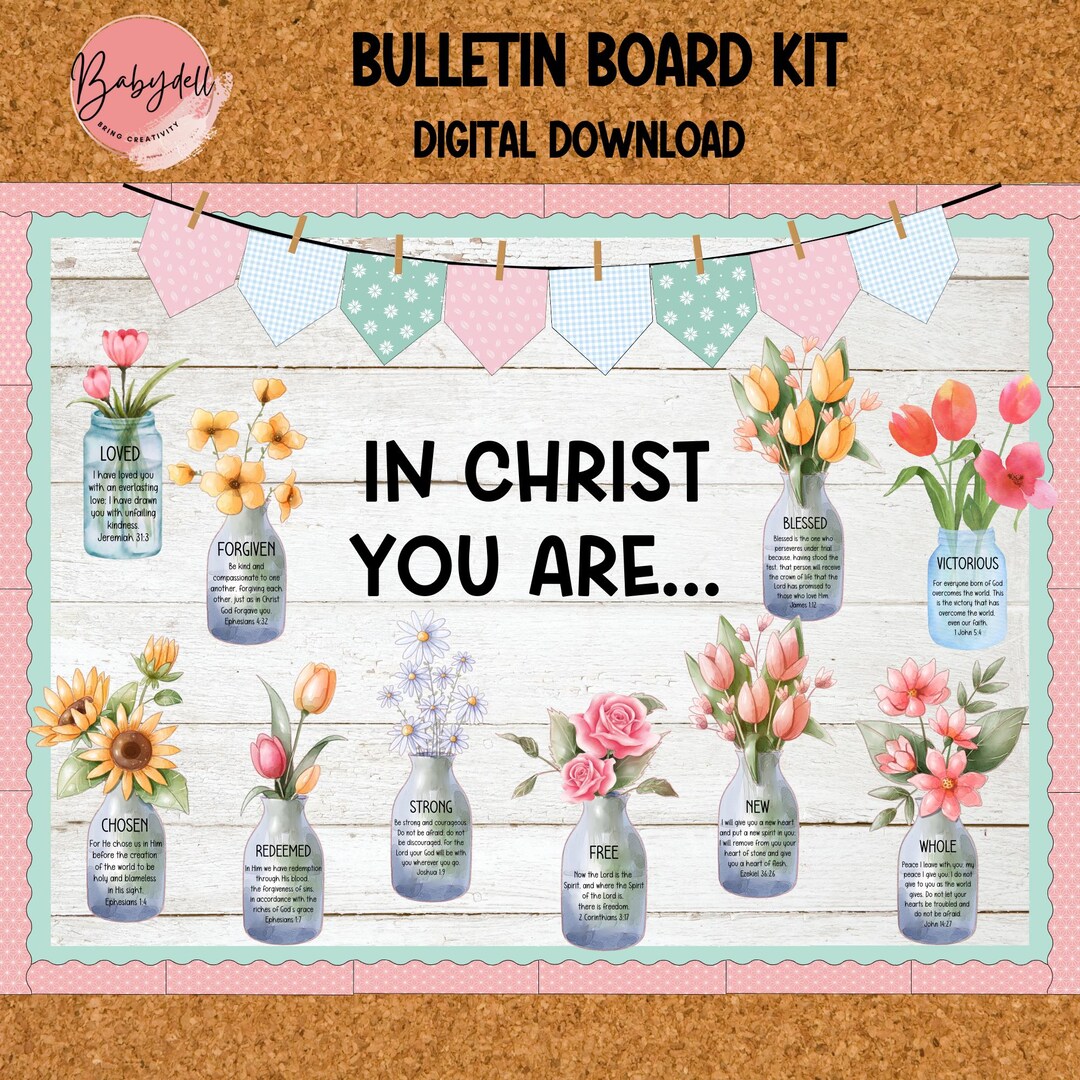 Christian Classroom Decor Kit: Bible Verse Bulletin Board (digital ...