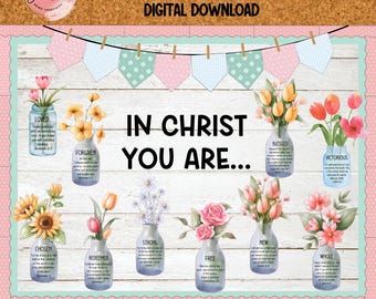 Christian Bulletin Board Kit Identity in Christ God Says I Am in Christ ...