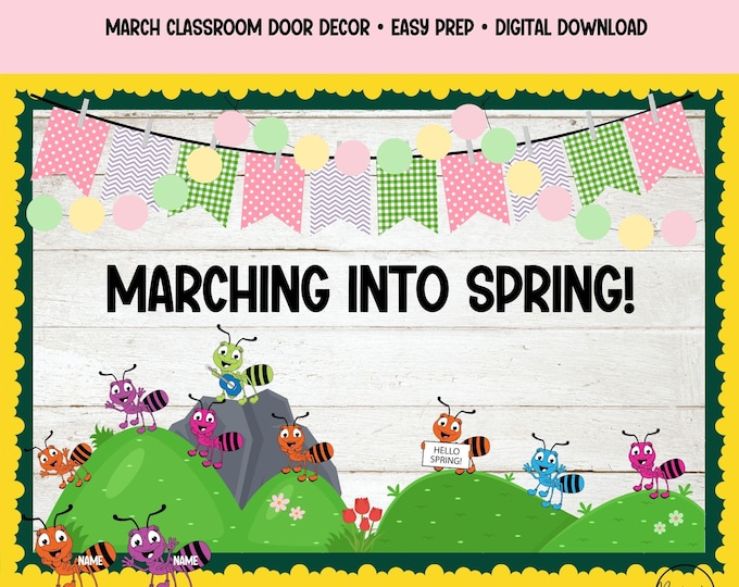 Marching Into Spring Bulletin Board Kit | Ant Theme Classroom Decor ...