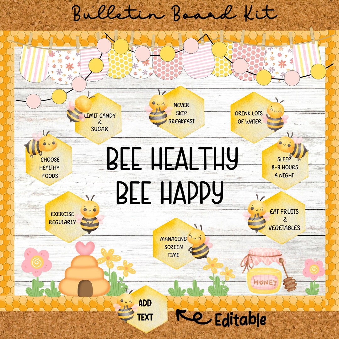 Bee Bulletin Board Kit: Healthy Classroom Decor - Etsy