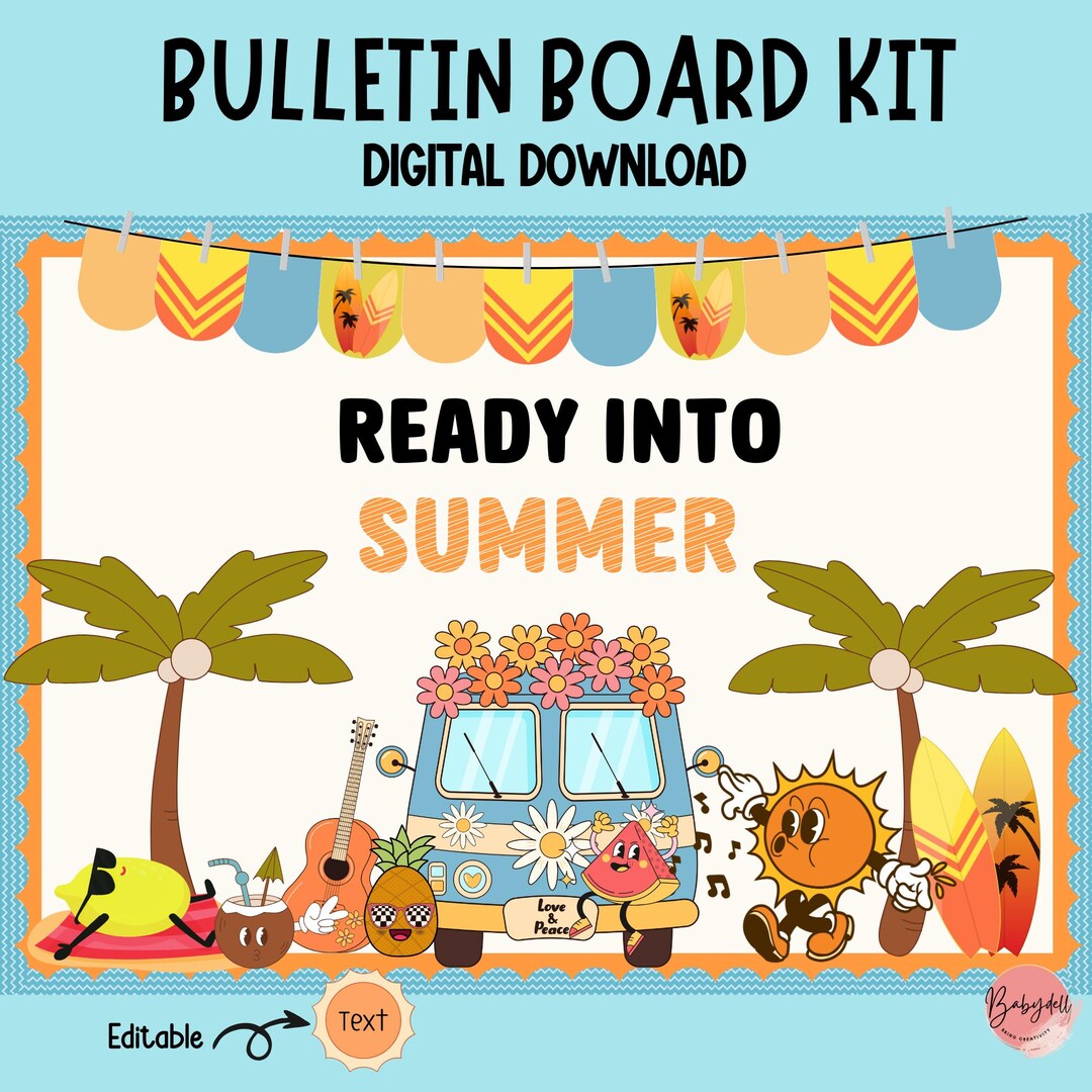 Here Comes the Sun Bulletin Board Kit, Groovy Classroom Decor, Sunshine ...