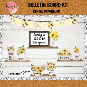 Stay Sharp Back to School Bulletin Board Sunflower Bulletin Board ...