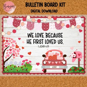 Valentine Day Bulletin Board Christian Classroom Decor Printable Bible ...