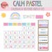 Calm Pastel Classroom Calendar and Weather Chart for Morning Meeting ...