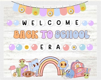 Welcome Back to School Bulletin Board Kit Back to School Decor Groovy ...