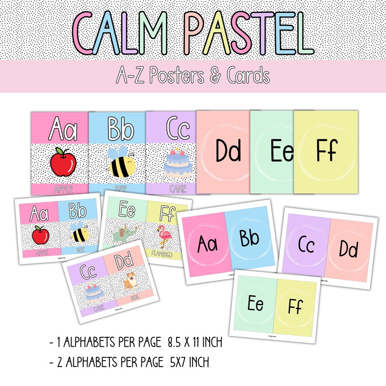 Calm Pastel Alphabet Posters, Editable Calm Colors Classroom Decor ...