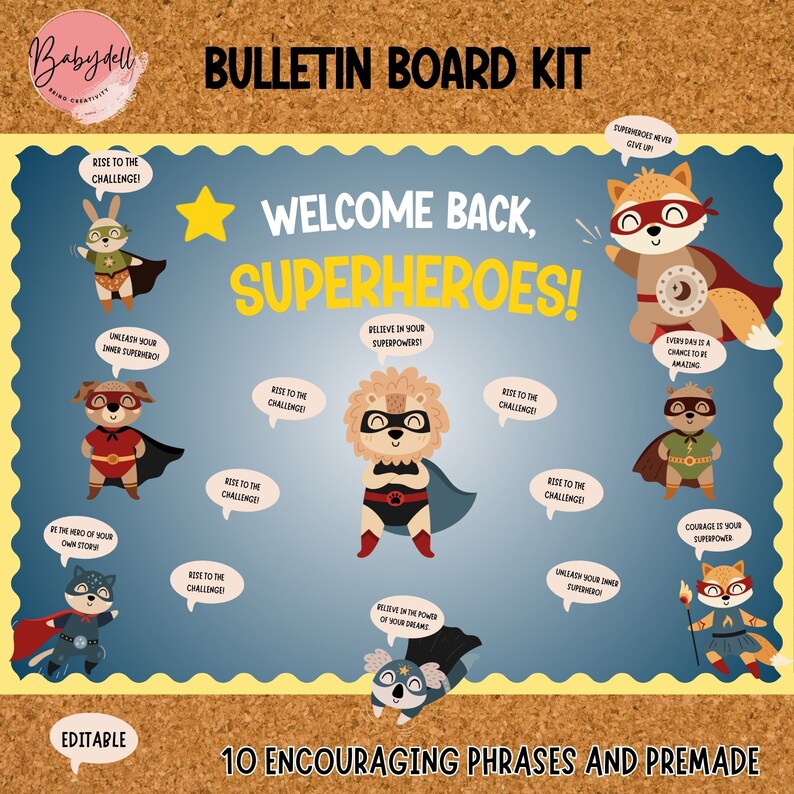 Welcome Back, Superheroes! Classroom Bulletin Board Kit - Digital ...