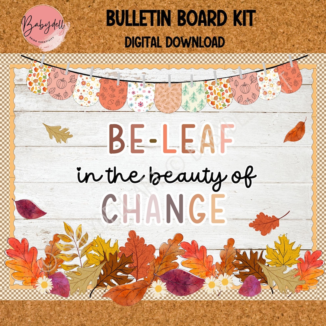 Inspirational Fall Bulletin Board Decor, Motivational Autumn Leaves ...