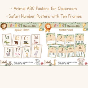 Safari Classroom Decor Bundle Neutral Jungle Theme Boho Animal Print ...