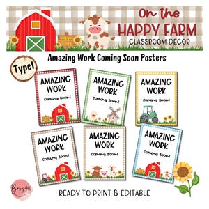 Editable Farm Classroom Decor Bundle | Happy Farm Theme for Prek-2nd ...