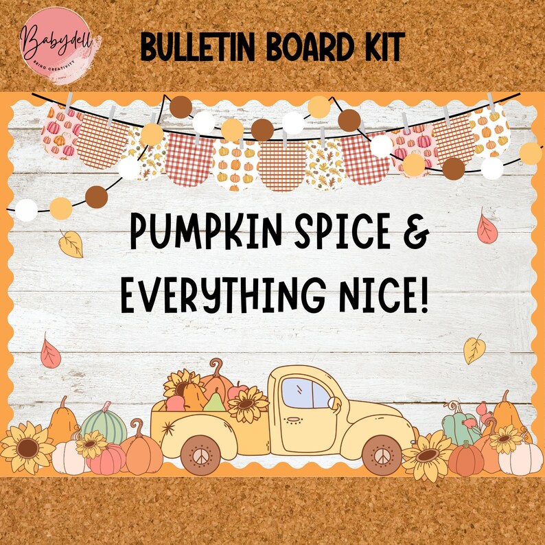 Fall Pumpkin Truck Bulletin Board Kit: Farmhouse Classroom Decor ...