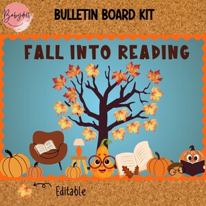 Fall Into Reading Bulletin Board Kit: Cozy Autumn Classroom Decor (PDF ...