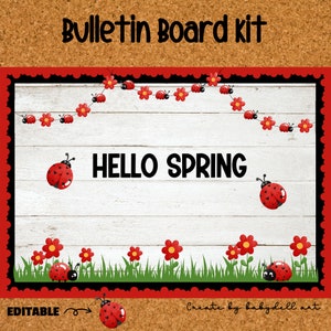Ladybug Spring Bulletin Board Kit | March April Classroom Door Decor ...