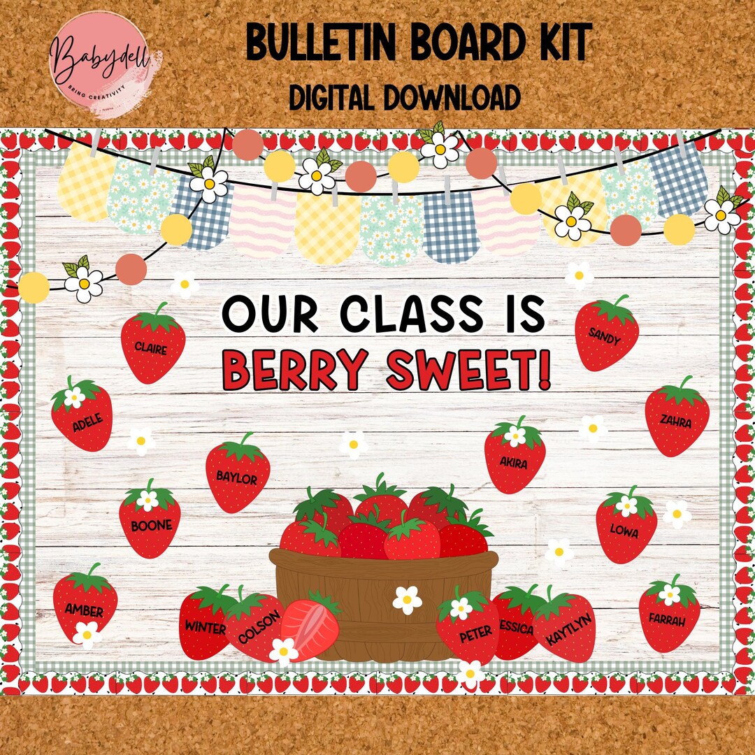 Strawberry Classroom Decor Bulletin Board | Berry Sweet Class Theme ...