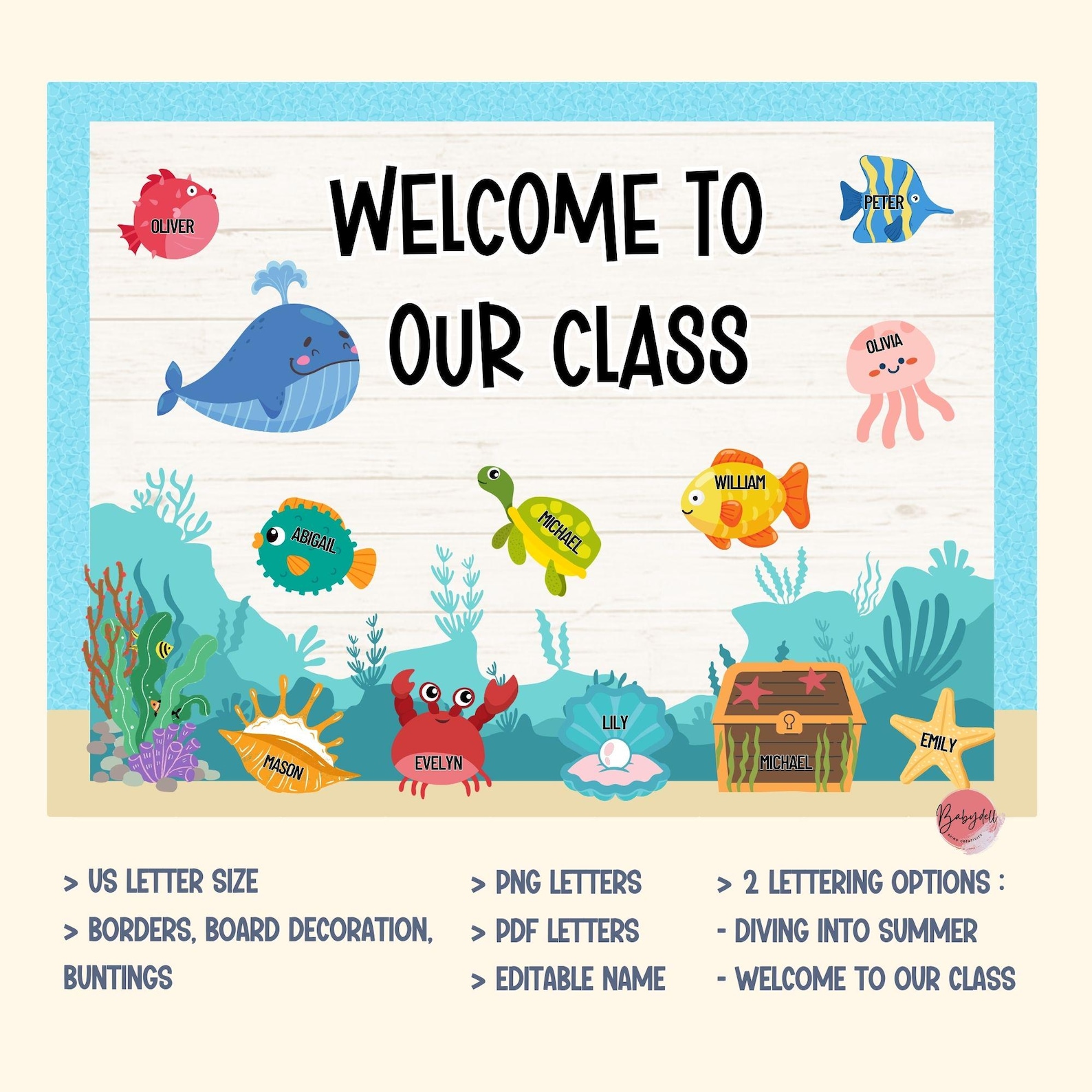 Diving Into Summer Bulletin Board Kit | End of Year Ocean Classroom ...