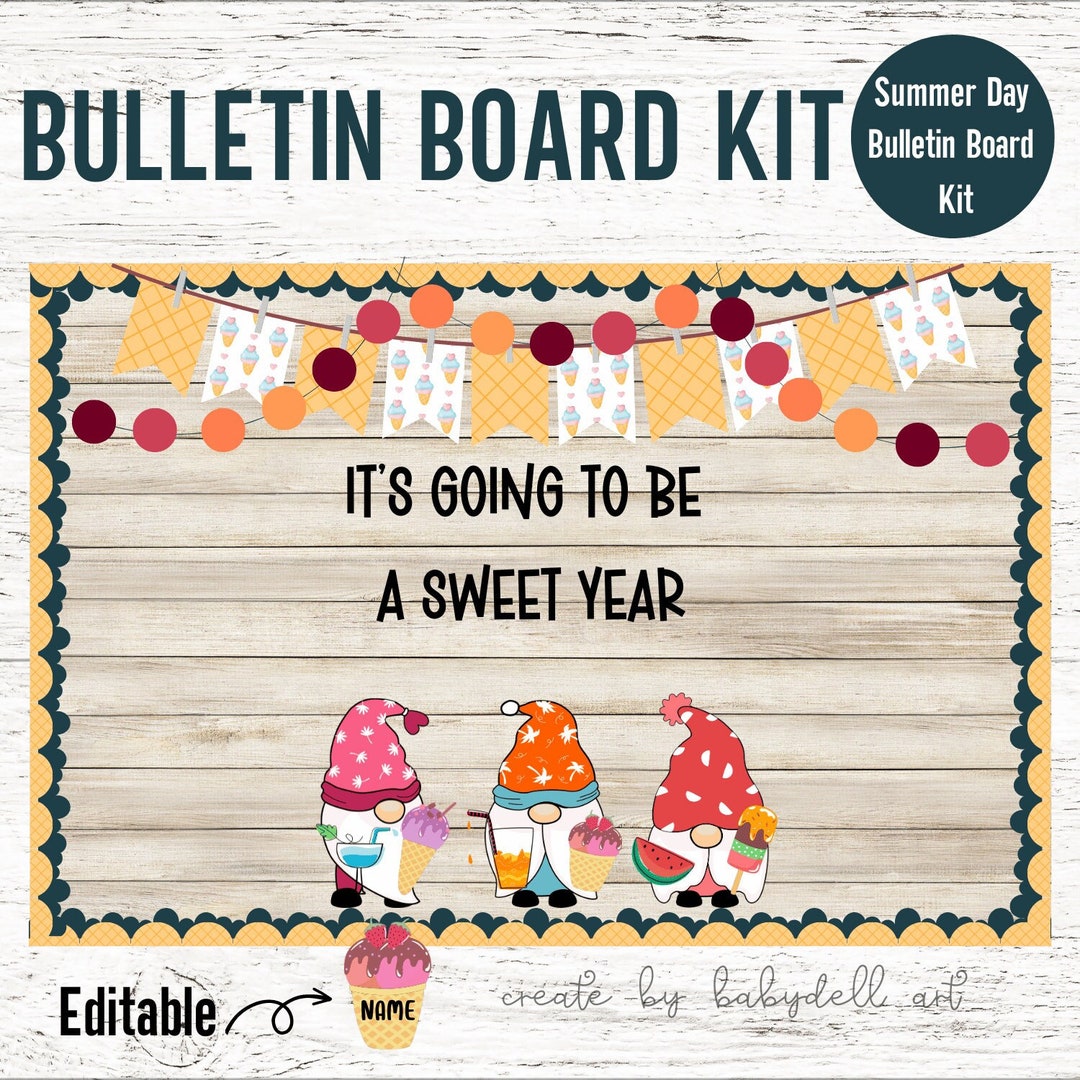 Ice Cream Summer Bulletin Board June July Door Decoration - Etsy