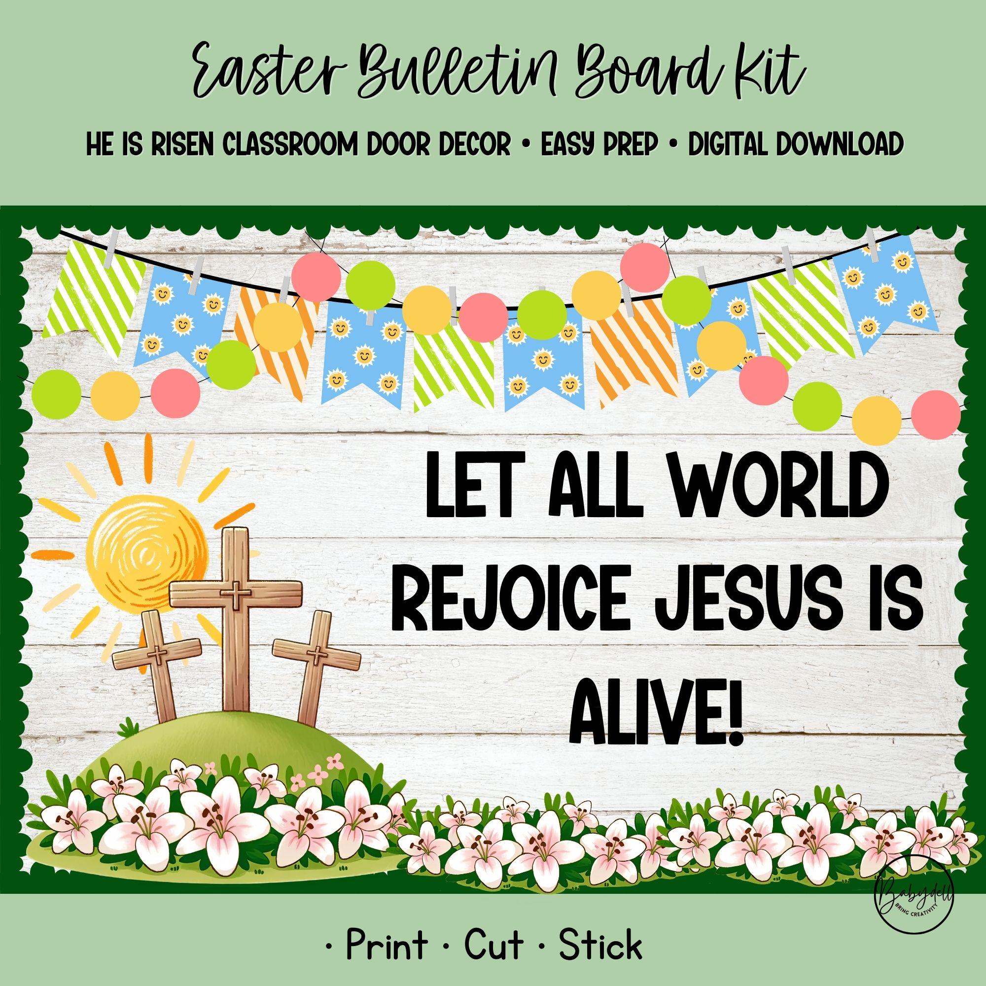 He is Risen Bulletin Board Kit for Christian Classrooms and Religious ...
