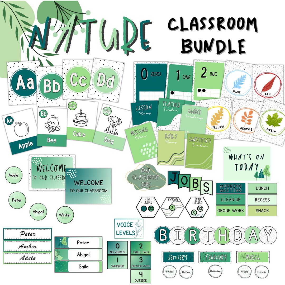 Natrue Classroom Decor Bundle Pastel Classroom Complete Collection ...