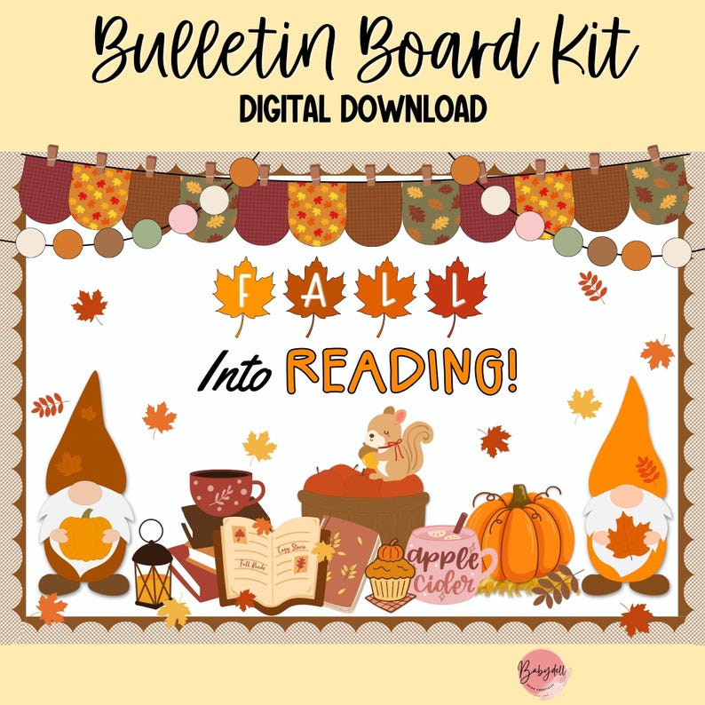Editable Fall Reading Corner Bulletin Board Kit for Classroom - Etsy