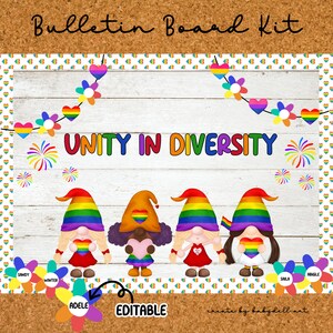 Pride Month Celebration Bulletin Board Kit Rainbow Decor LGBTQ+ School ...