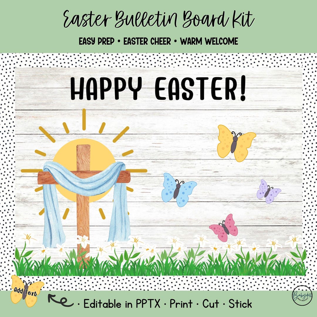 Easter Bulletin Kit He is Risen Christian Spring Resurrection Classroom ...