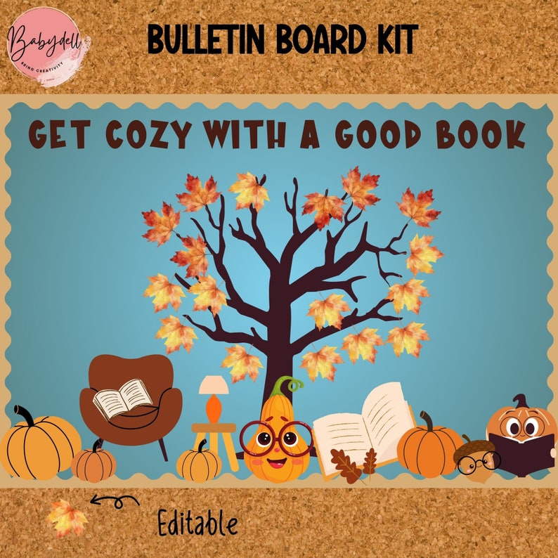 Fall Into Reading Bulletin Board Kit: Cozy Autumn Classroom Decor (PDF ...
