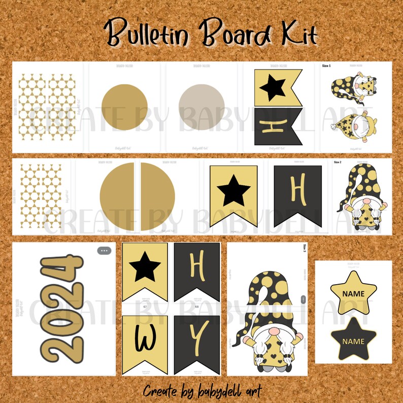 Happy New Year Bulletin Board Door Decor Gnome January Bulletin Board ...