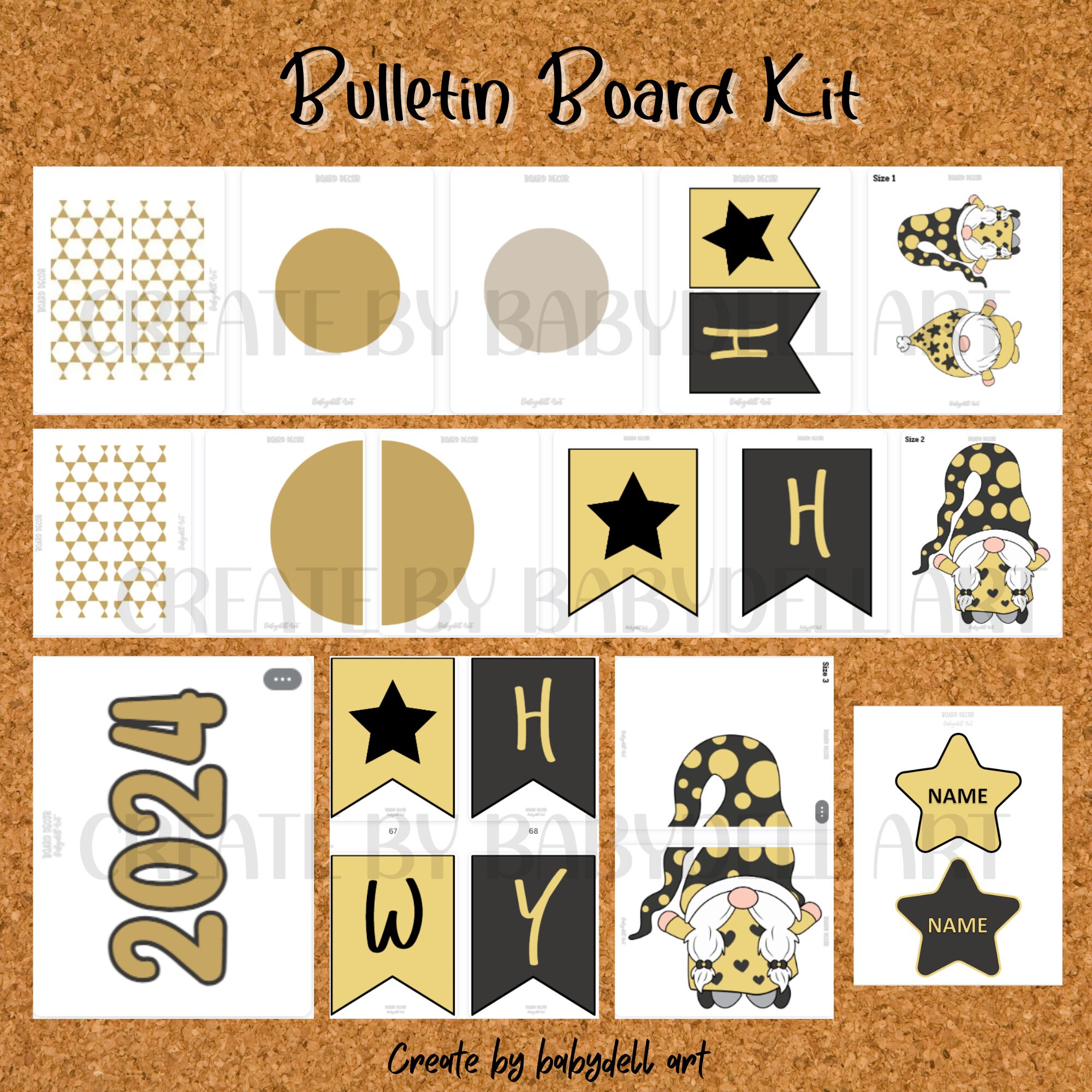 Happy New Year Bulletin Board Door Decor Gnome January Bulletin Board ...