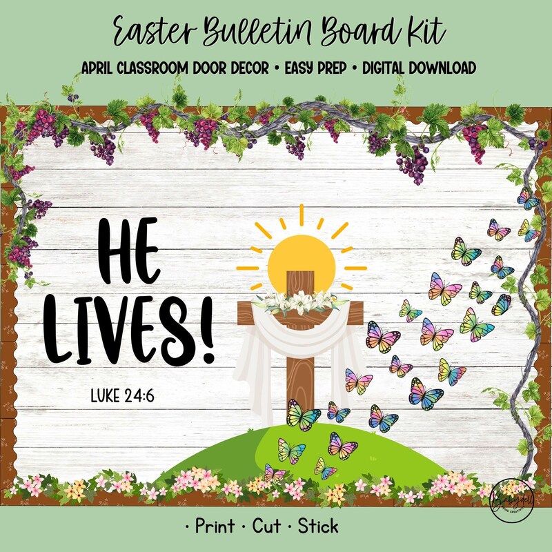 He is Risen Bulletin Board - Etsy