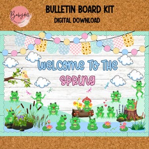 Editable Frog Bulletin Board Kit – Spring Classroom Door Decor for ...