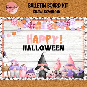 Halloween Bulletin Board Classroom Door Decor Printable Pink Theme ...