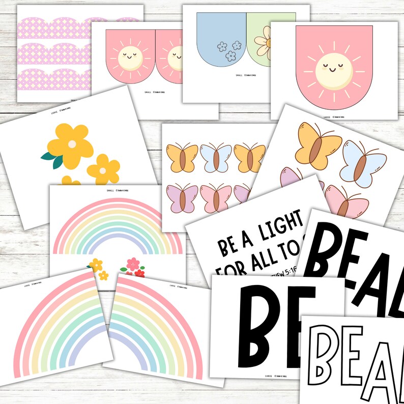 Be A Light Christian Bulletin Board Kit With Pastel Rainbow Classroom ...